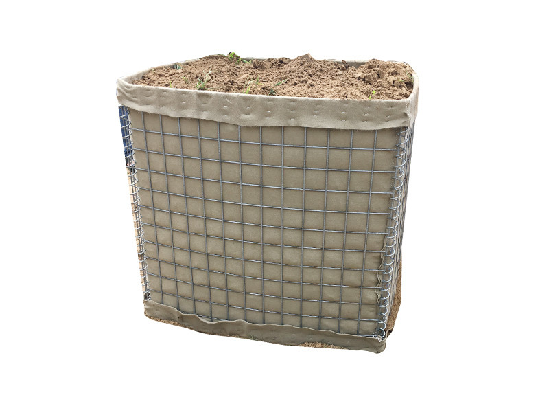 Heiße eingetauchte galvanisierte geschweißte Gabions-Korb-Sand-Farbanti ...